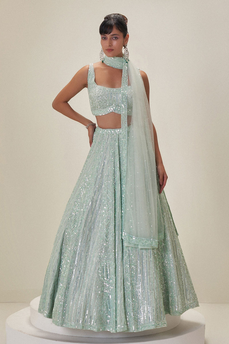 Celestial Mint Lehenga Set – angadsinghofficial.com