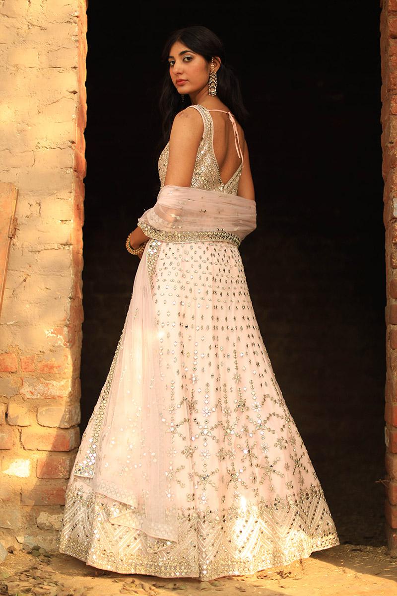 Blush Pink Net Anarkali Gown – angadsinghofficial.com