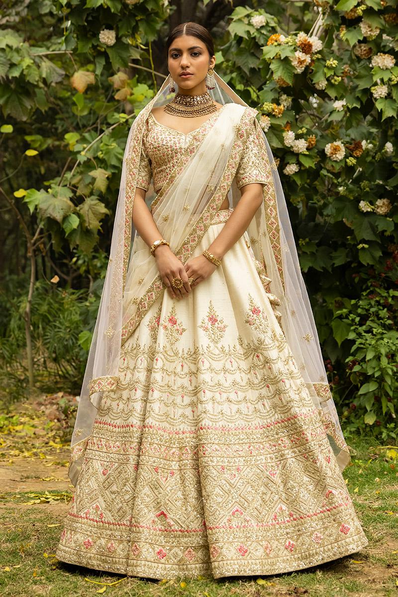 Ivory Double Dupatta Lehenga Set – angadsinghofficial.com